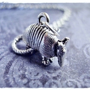 Silver Armadillo Necklace - Silver Pewter Armadillo Charm on a Delicate ...