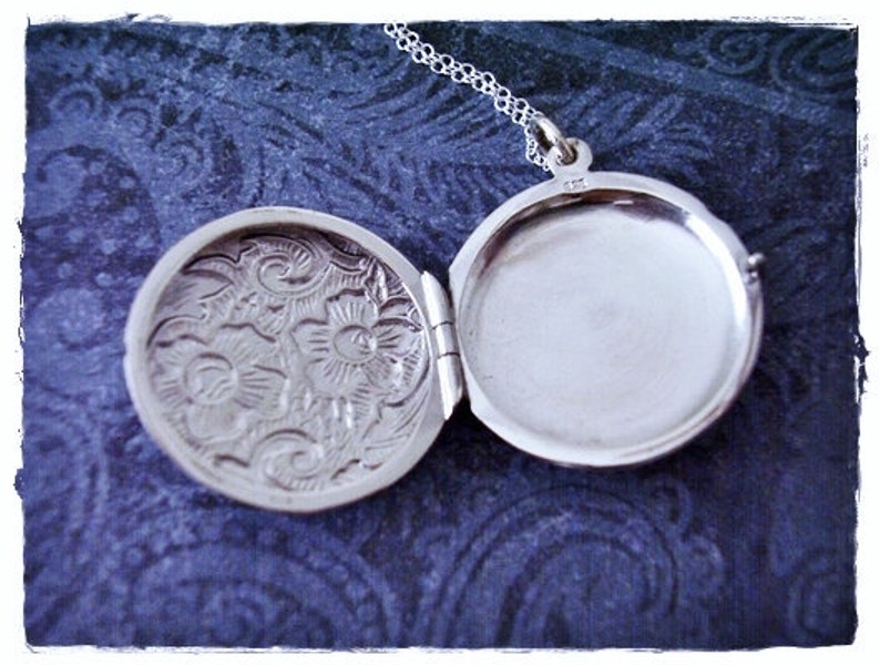 Round Daisy Locket Necklace Sterling Silver Daisy Locket on - Etsy