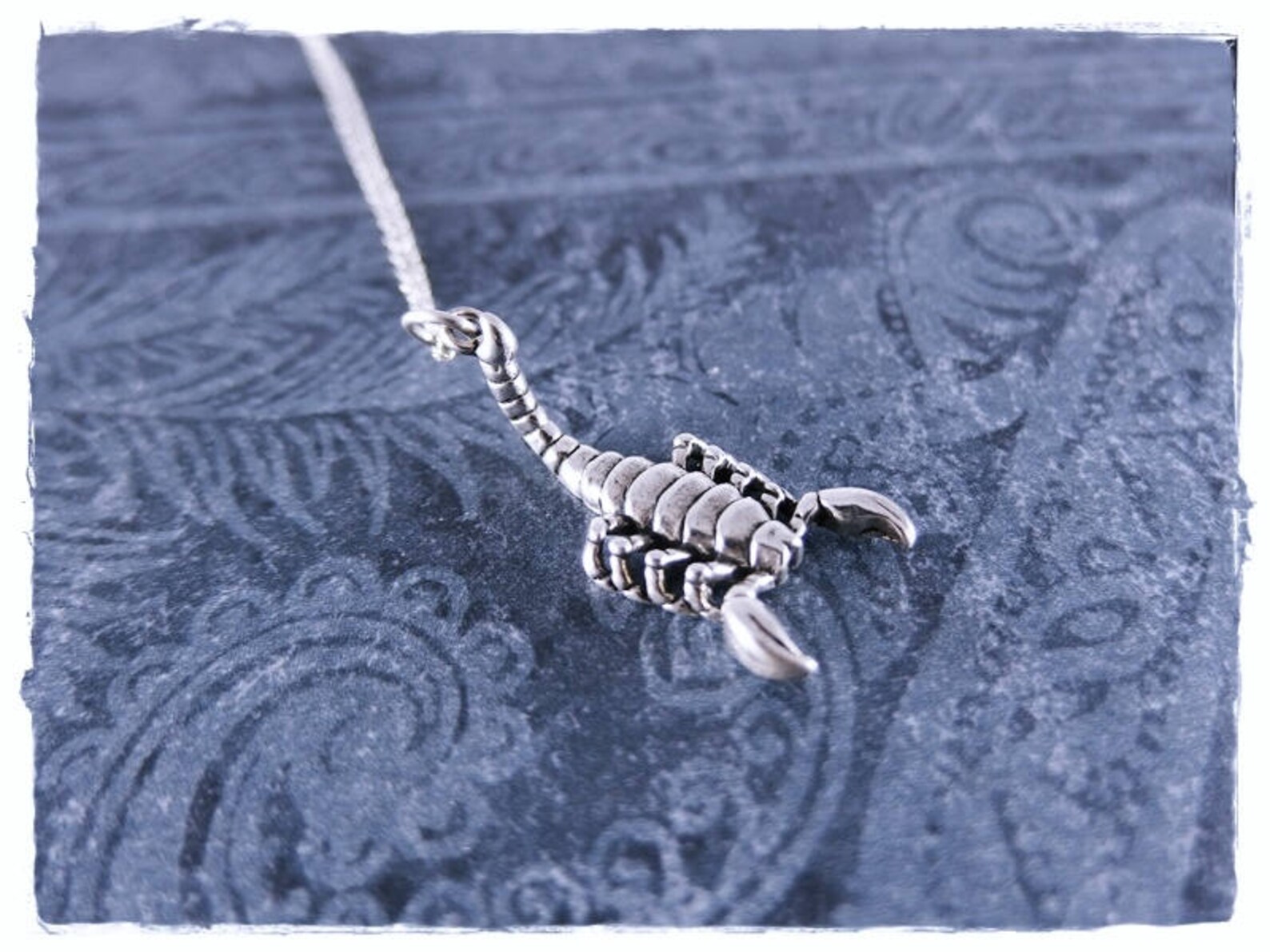 Silver Scorpion Necklace Sterling Silver Scorpion Charm on a | Etsy