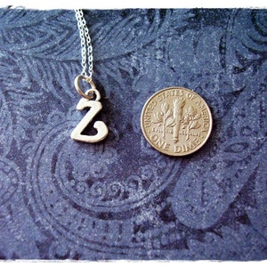 Silver Cursive Z Initial Necklace - Sterling Silver Cursive Initial Z ...
