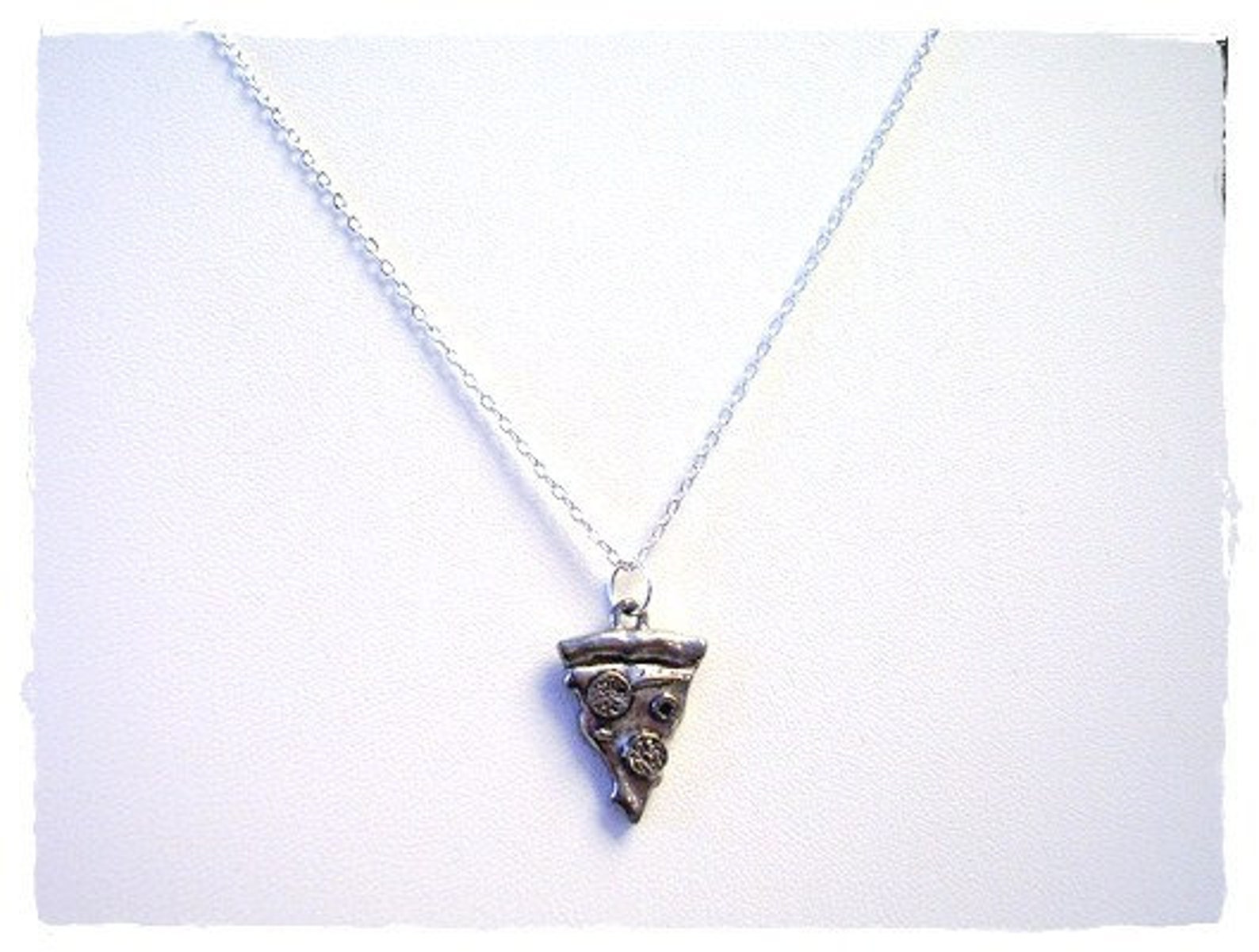 Silver Pizza Slice Necklace Antique Pewter Pizza Slice Charm - Etsy