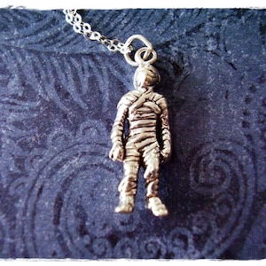 Silver Mummy Necklace - Sterling Silver Mummy Charm on a Delicate ...