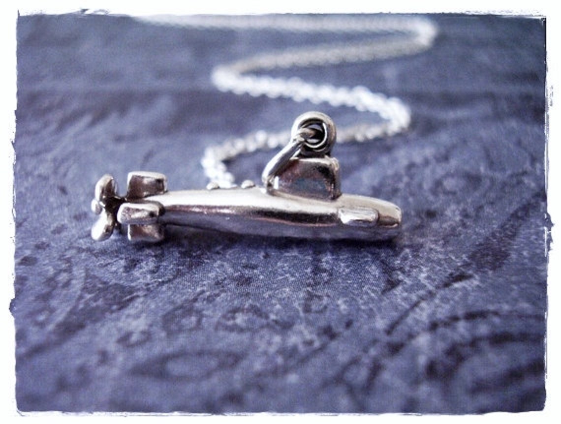Silver Submarine Necklace - Sterling Silver Submarine Charm on a ...