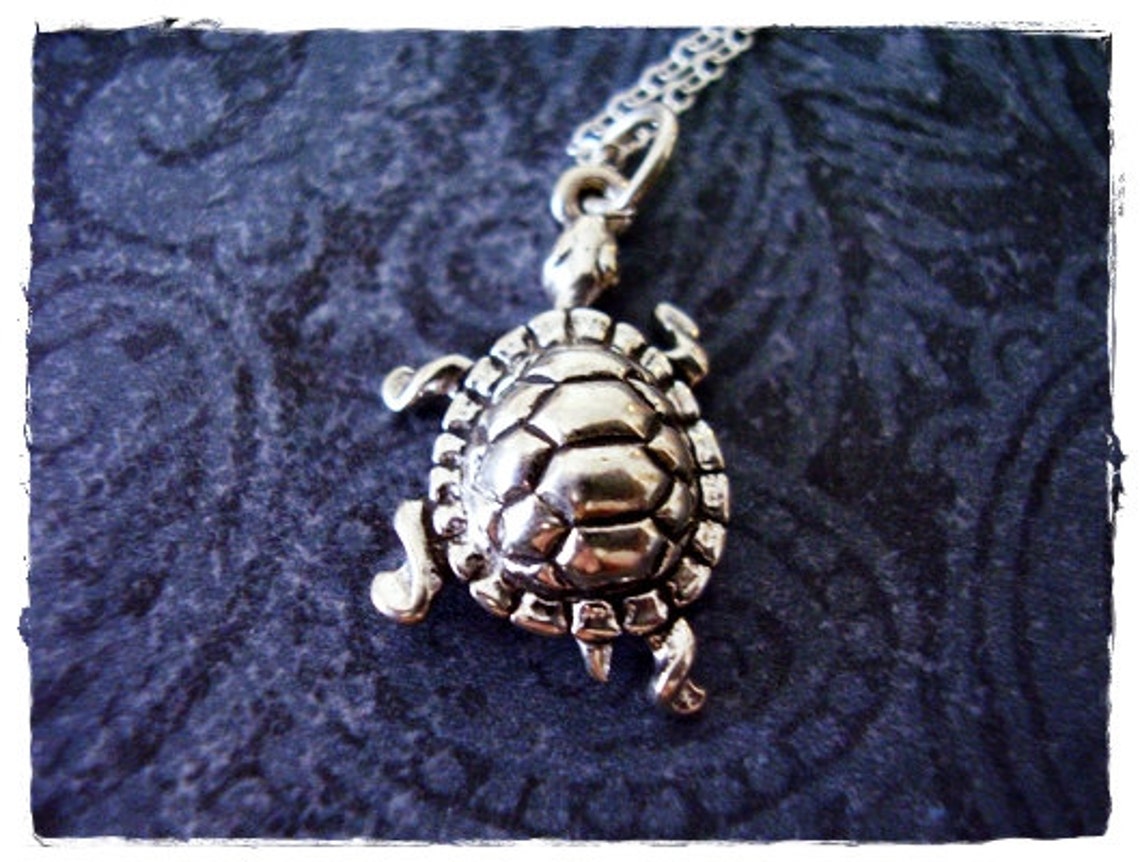 Silver Box Turtle Necklace Sterling Silver Box Turtle Charm | Etsy