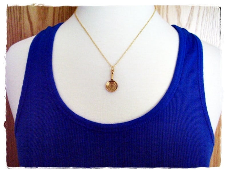 Gold Frying Pan Necklace - Antique Gold Pewter Frying Pan Charm on a ...