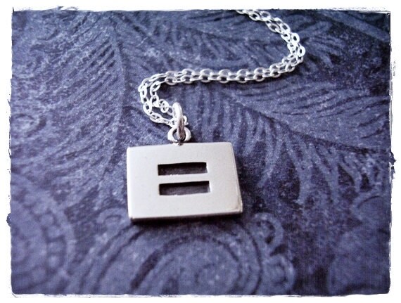 Silver Equality Necklace - Sterling Silver Equality Charm on a Delicate ...