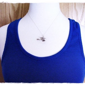 Silver Helicopter Necklace - Sterling Silver Helicopter Charm on a ...