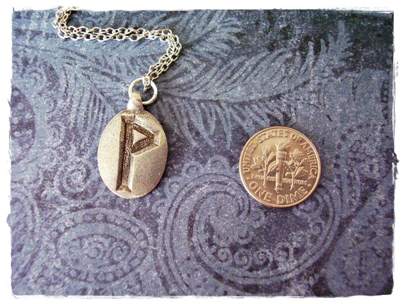 Silver Wynn Rune Necklace Silver Pewter Wynn Rune Charm on a - Etsy