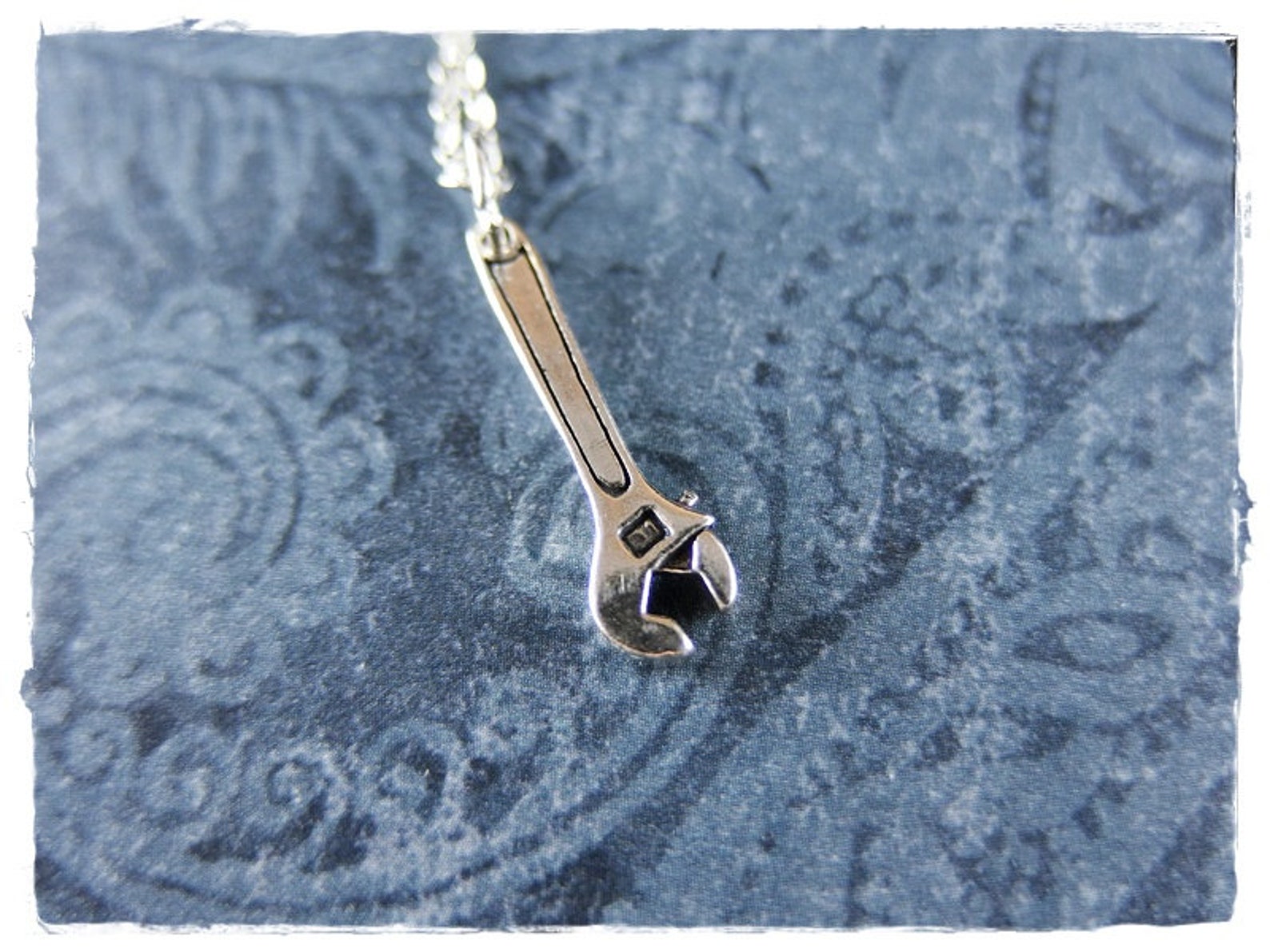 Silver Wrench Necklace Sterling Silver Wrench Charm on a - Etsy