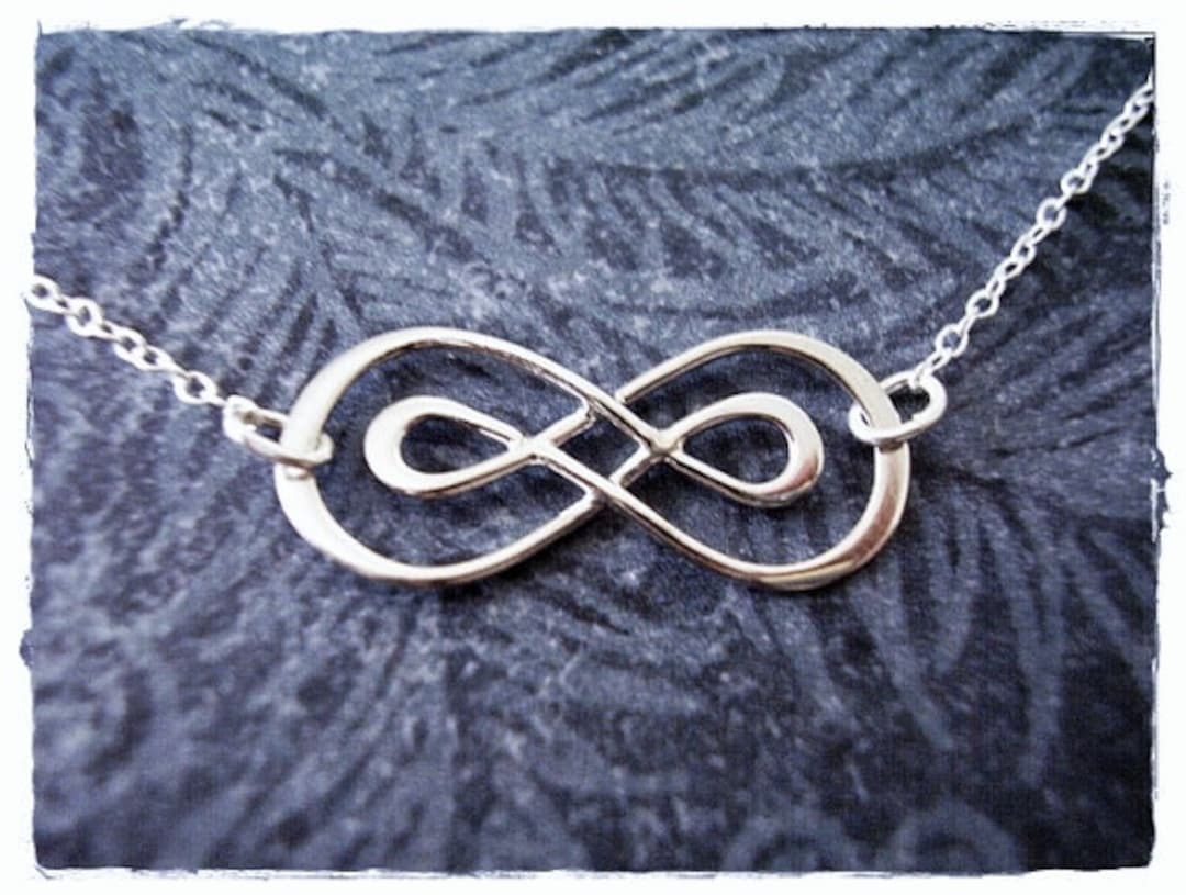 Silver Double Infinity Necklace - Sterling Silver Double Infinity Charm ...