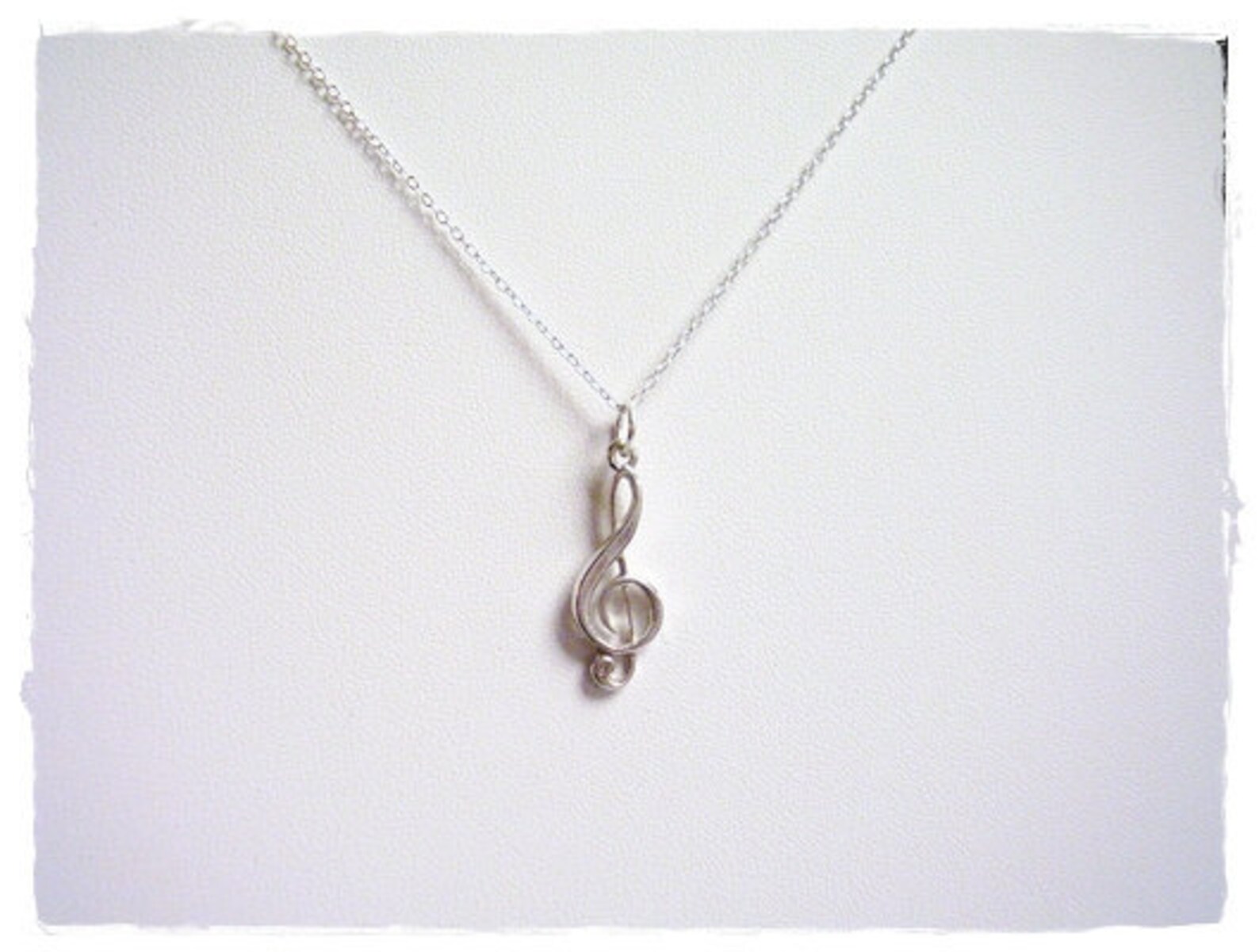 Silver Treble Clef Necklace Sterling Silver Treble Clef - Etsy