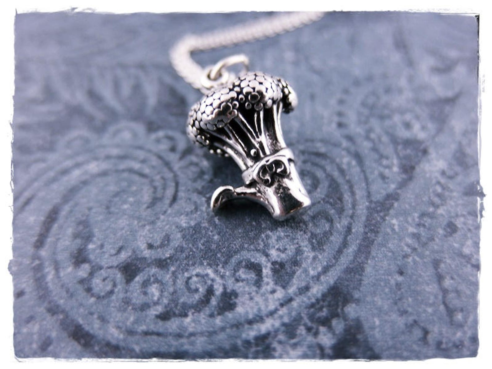 Silver Broccoli Necklace Sterling Silver Broccoli Charm on a | Etsy
