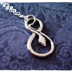 Silver Infinity Snake Necklace Sterling Silver Infinity Snake Charm on ...