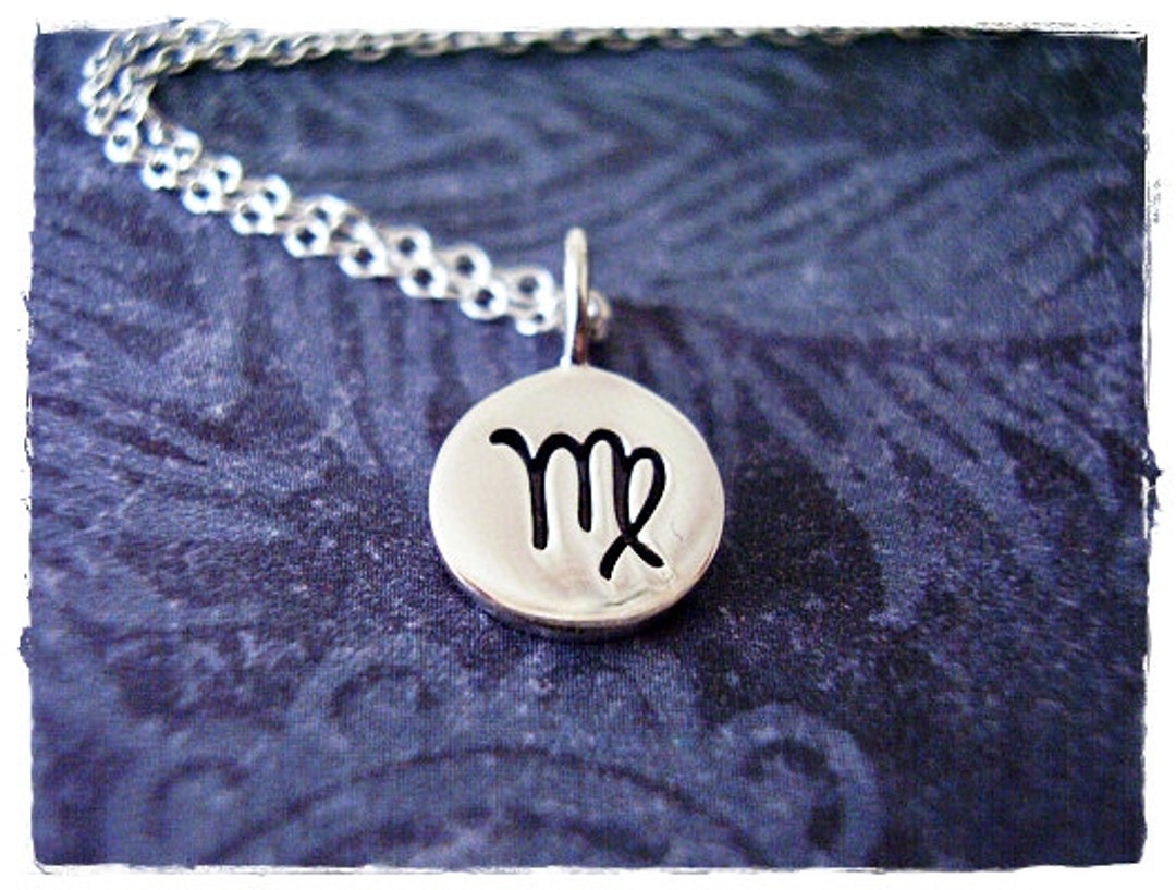 Virgo Horoscope Sign Necklace - Sterling Silver Virgo Charm on a ...