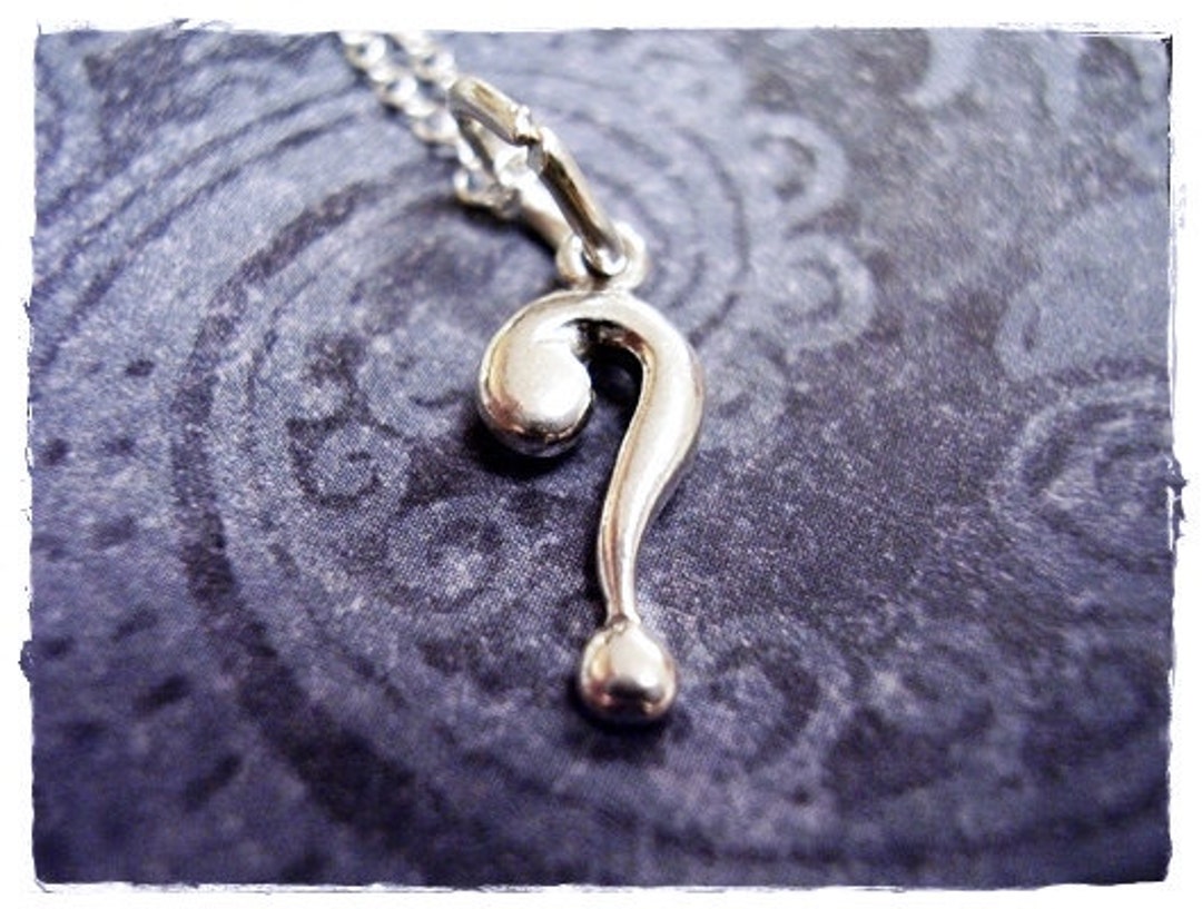 Tiny Question Mark Necklace - Sterling Silver Question Mark Charm on a ...