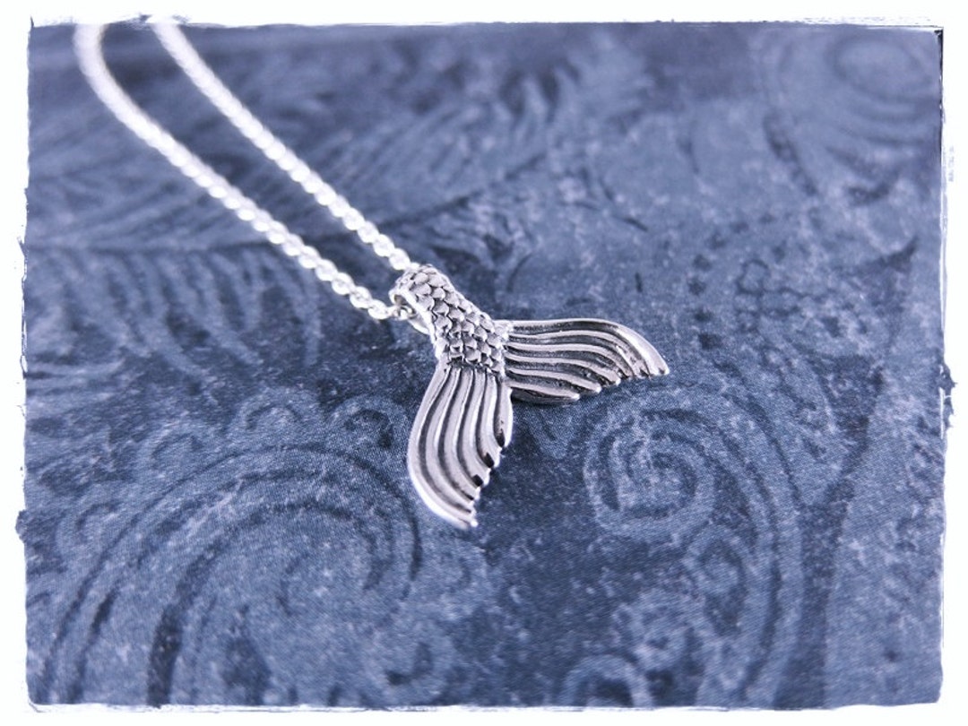 Silver Mermaid Tail Necklace - Sterling Silver Mermaid Tail Charm on a ...