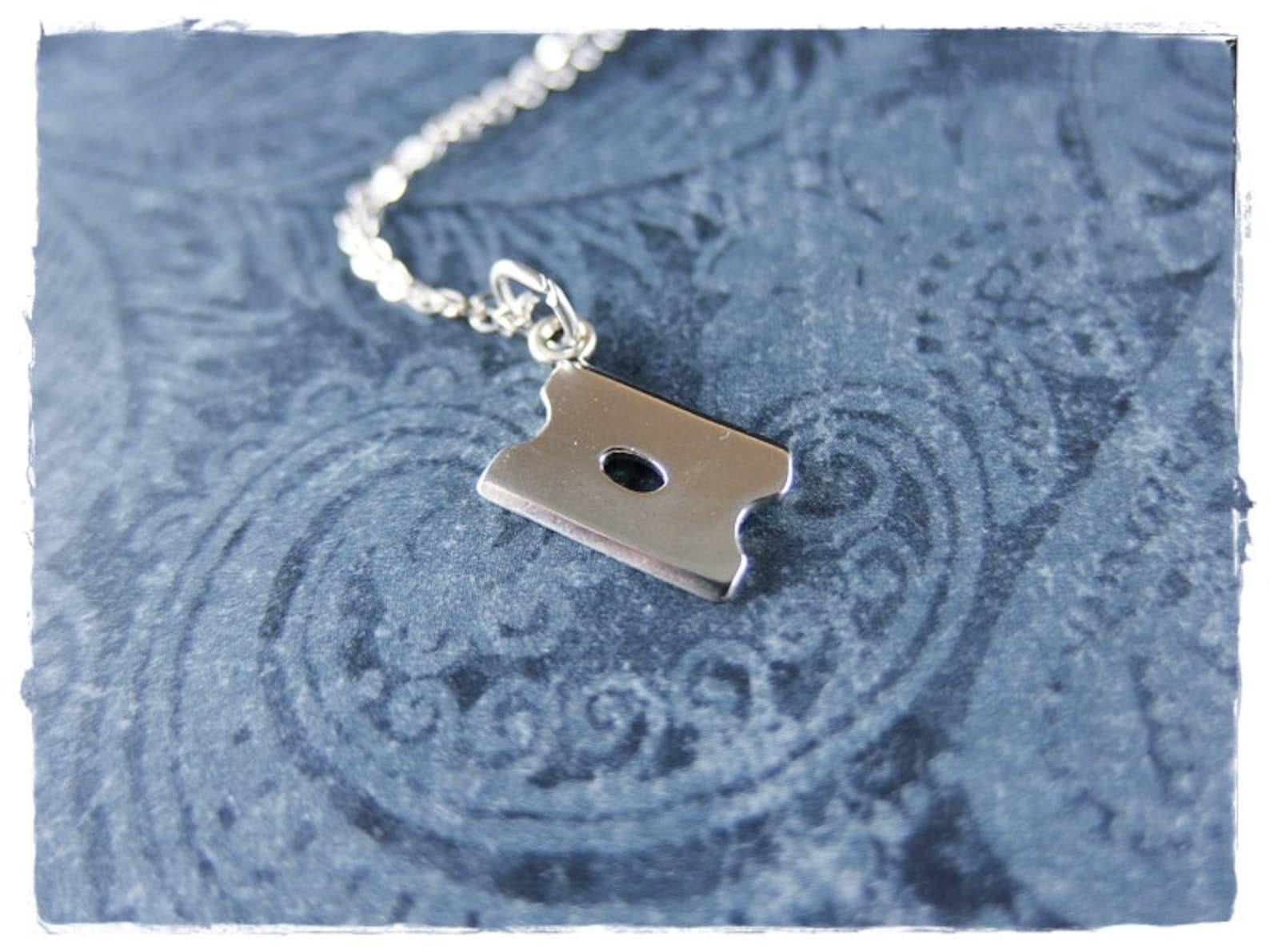 Silver Razor Blade Necklace Sterling Silver Razor Blade - Etsy