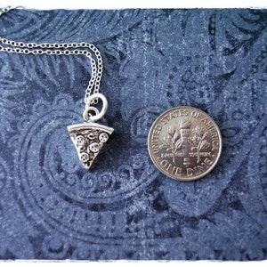 Tiny Pizza Slice Necklace - Sterling Silver Pizza Slice Charm on a ...