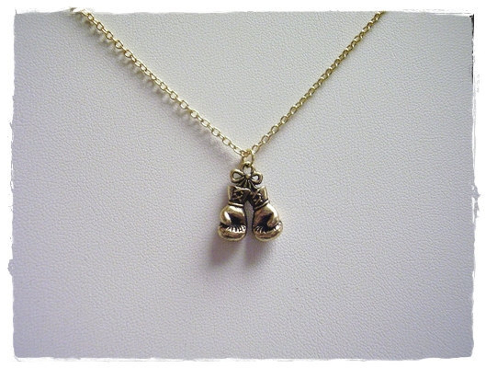 Gold Boxing Gloves Necklace Antique Gold Pewter Boxing - Etsy