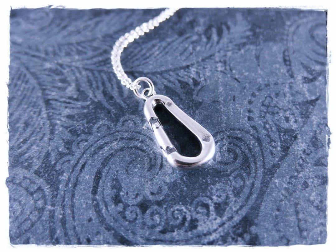 Silver Carabiner Necklace - Sterling Silver Carabiner Charm on a ...
