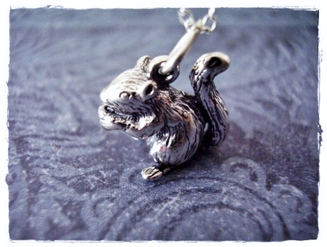 Sterling Silver Squirrel Necklace Sterling Silver Squirrel | Etsy