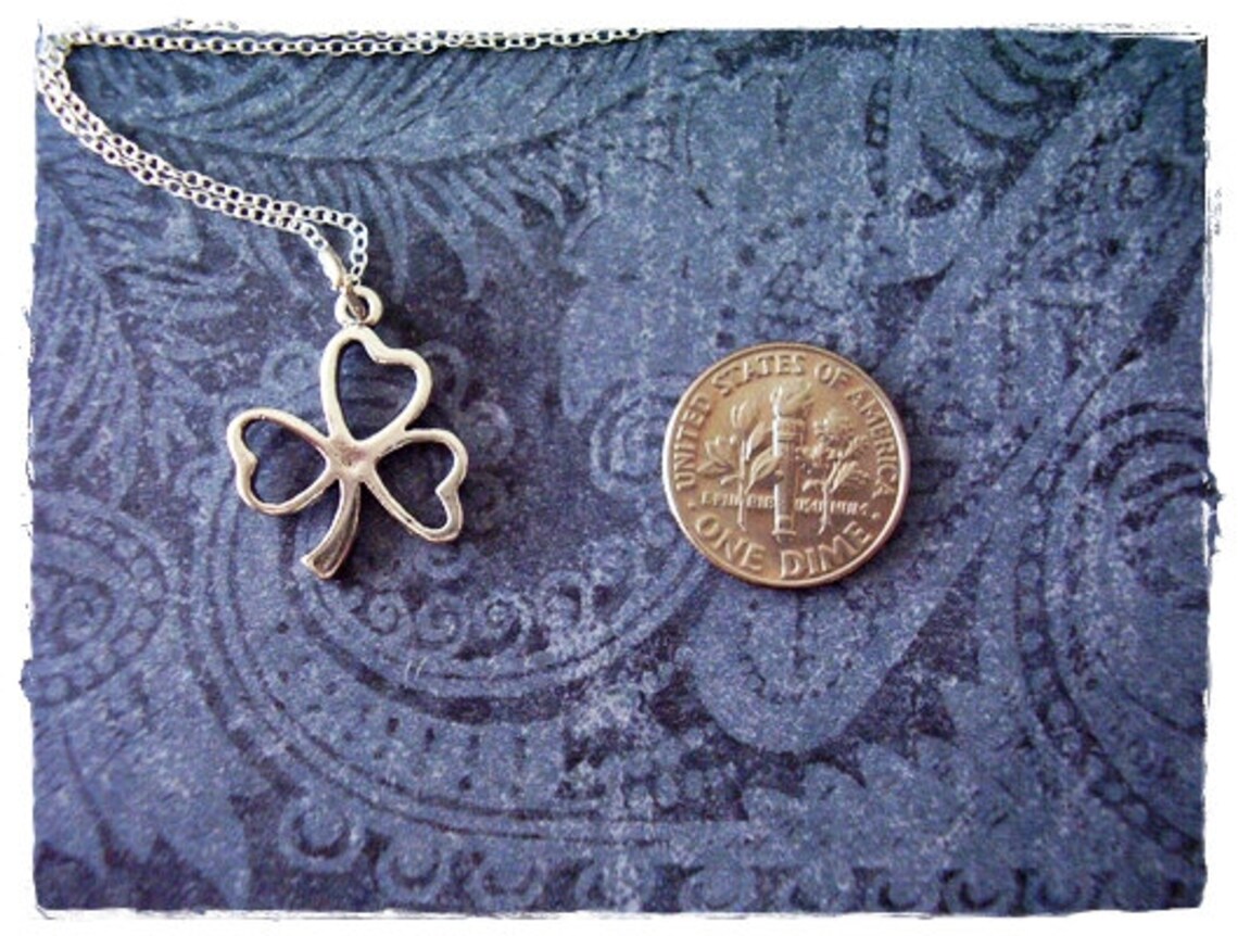Silver Shamrock Necklace Sterling Silver Shamrock Charm on a - Etsy