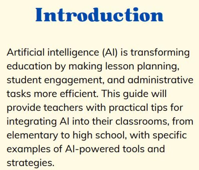 AI in the Classroom: A Teacher's Guide - Etsy