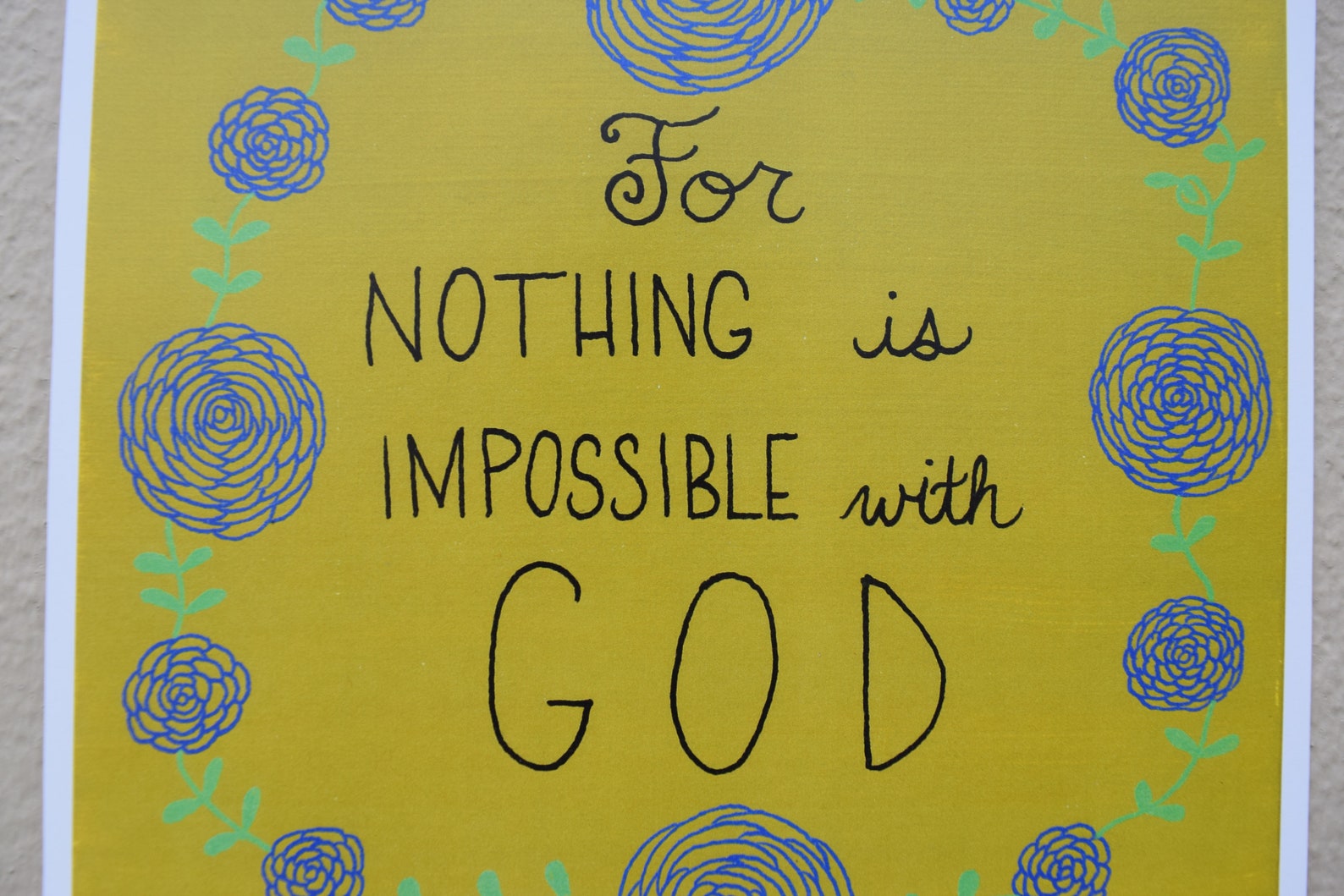 For Nothing is Impossible With God Luke 1 37 Bible Verse - Etsy