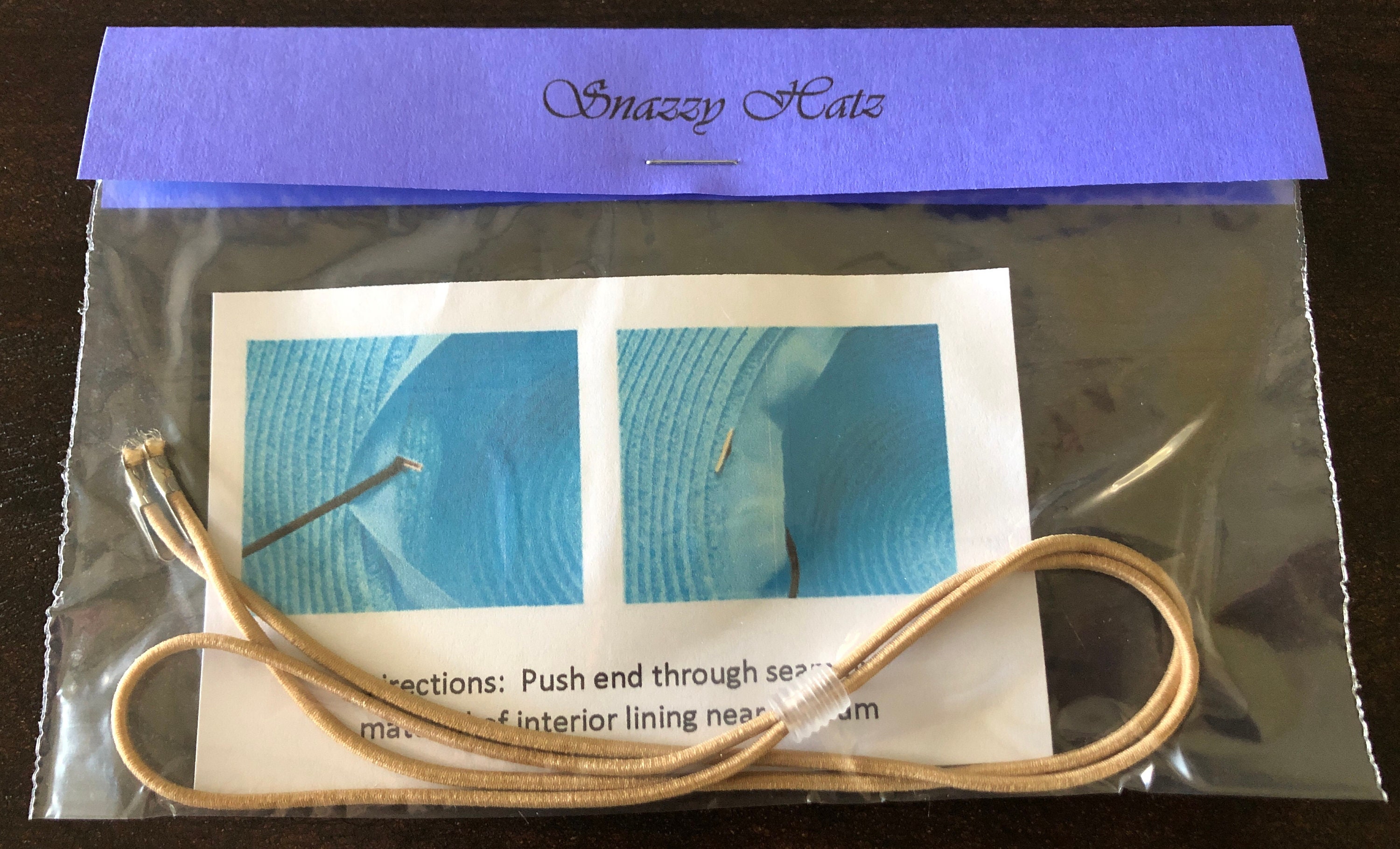 HAT CHIN STRAP Kit! - Elastic With Clear Rubber Silicon Slider - Beige ...