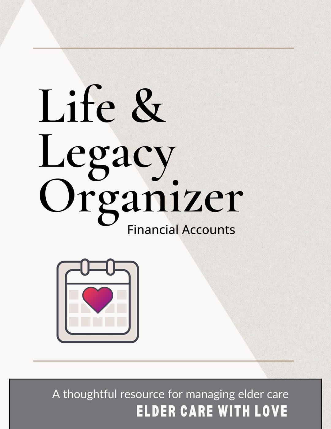 Elder Care Financial Organizer | Printable Financial Planning Workbook ...