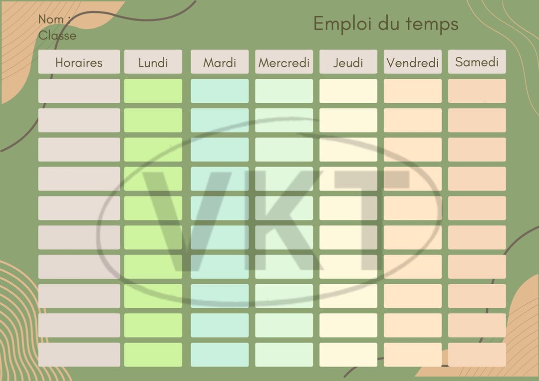 Printable A4 Timetable | Weekly Planner | School & Personal ...