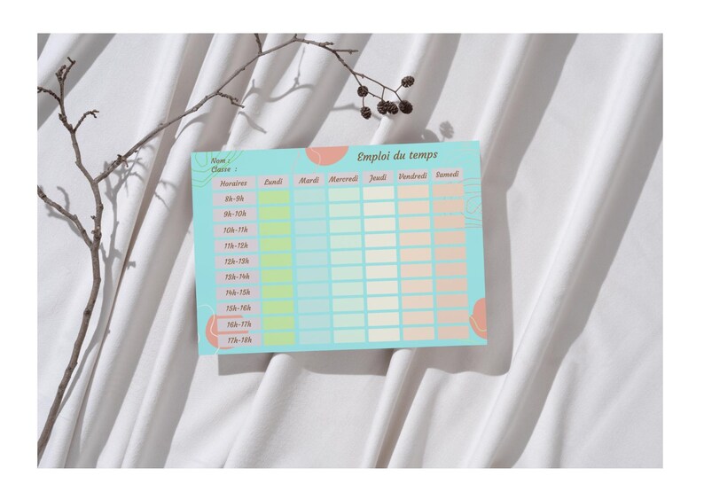 Printable A4 Timetable | Weekly Planner | School & Personal ...
