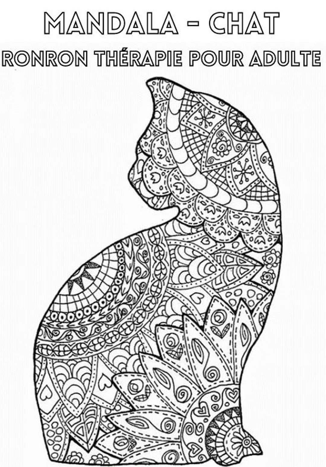 Purr Therapy Adult - Cat Coloring Book - 20 Pages - Etsy