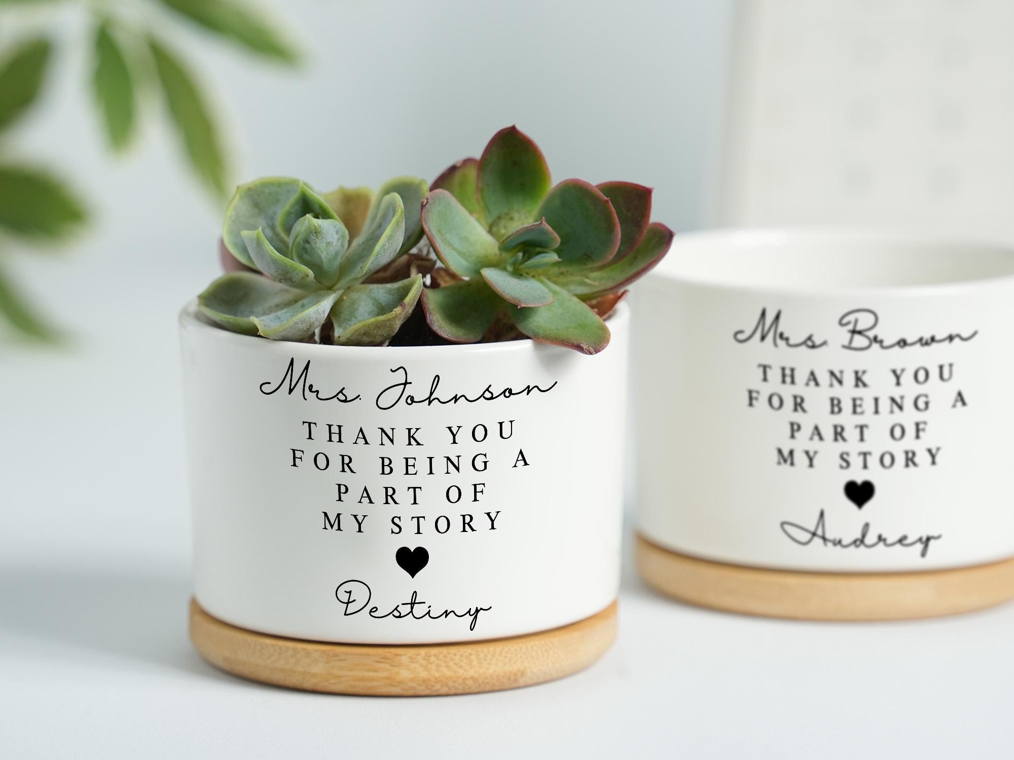 Custom Plant Pot for Teacher, Thank You for Helping Me Grow, Teacher ...