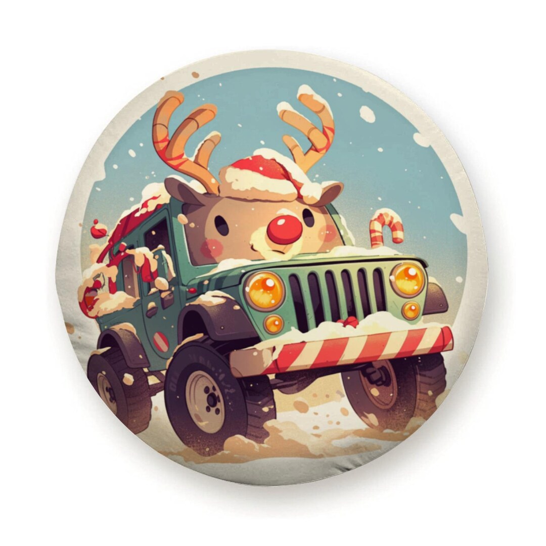 Funny Reindeer Jep Spare Tire Cover – Christmas Holiday Car Accessories ...