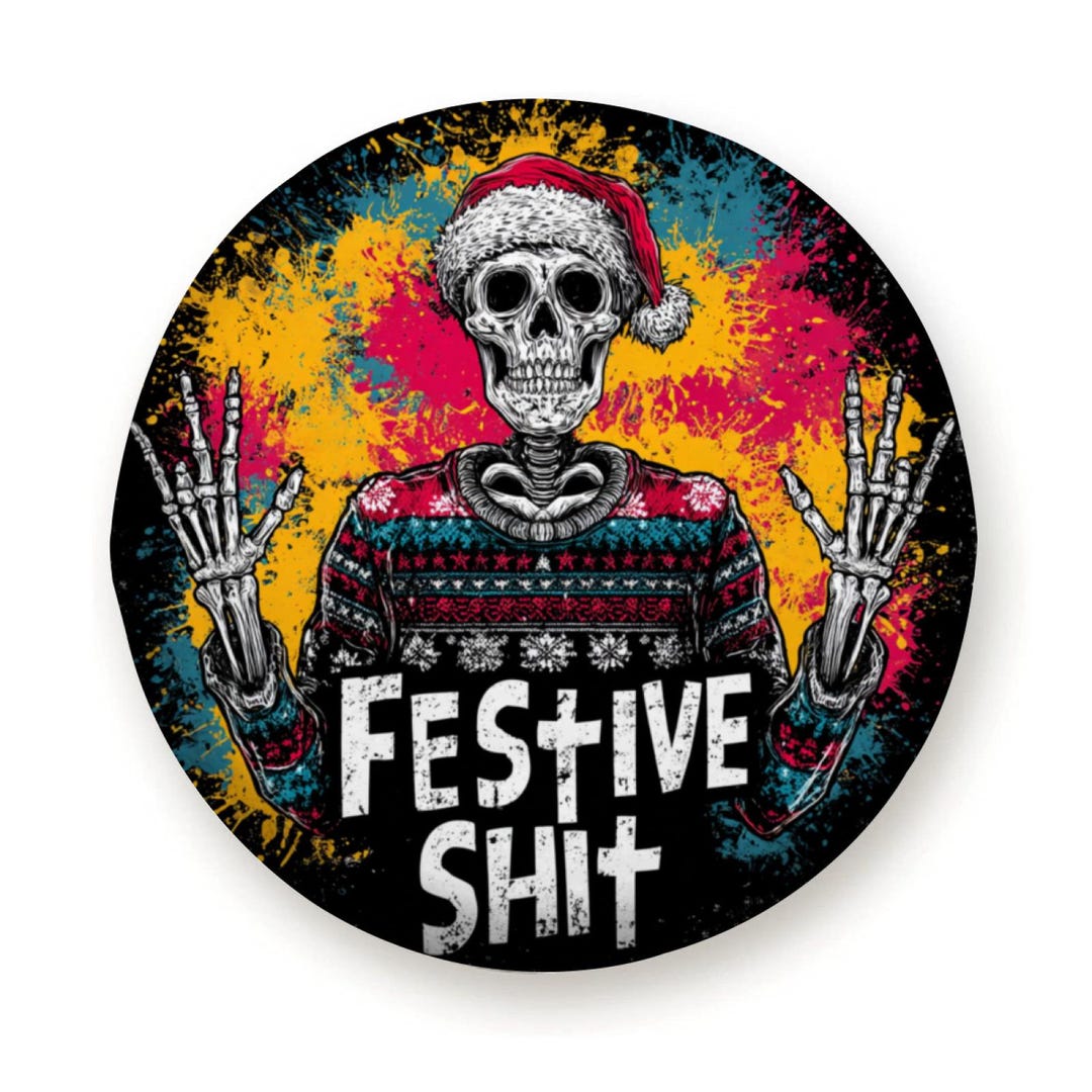 Skeleton Christmas Spare Tire Cover, Festive Sh*t Skull Santa Tire ...