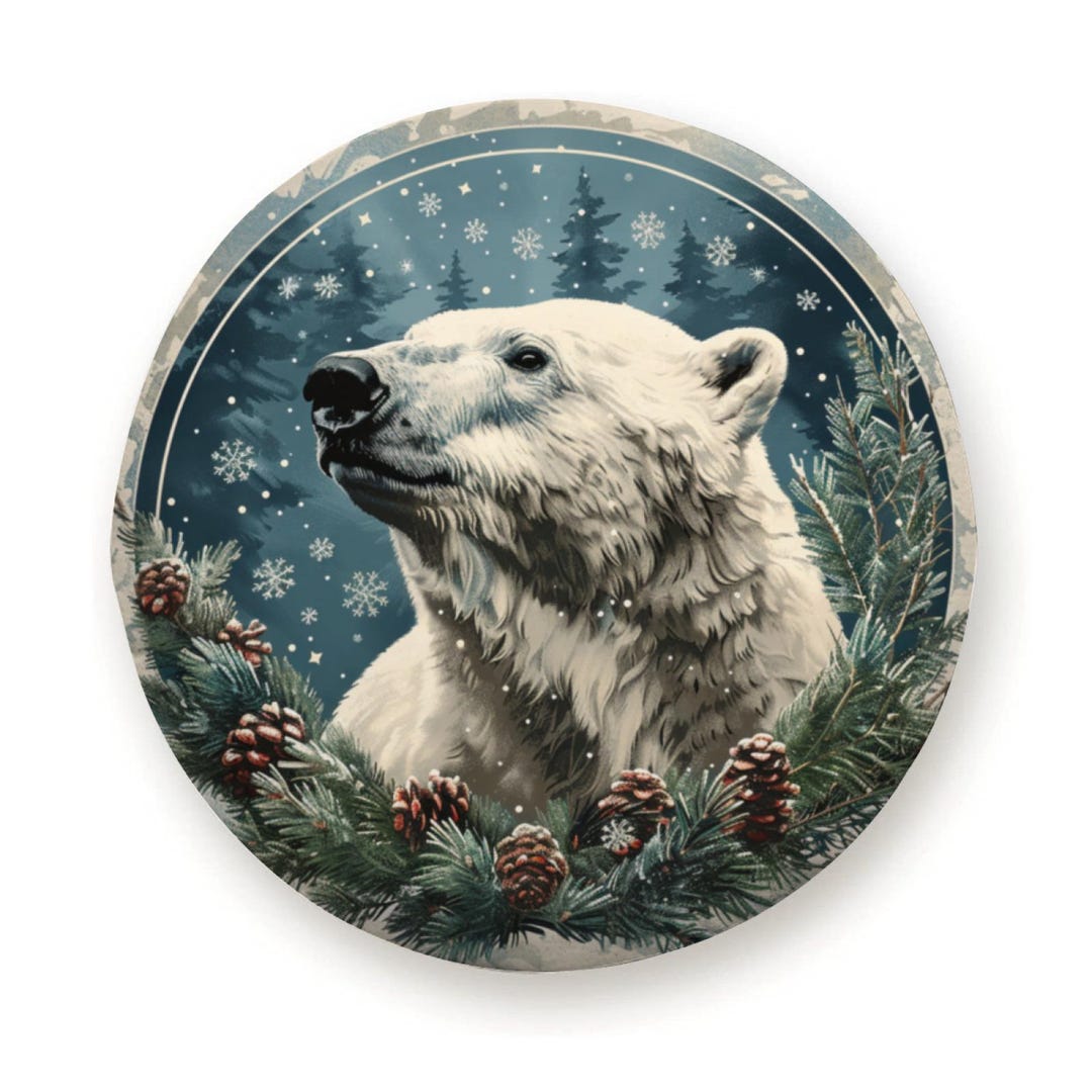Christmas Polar Bear Spare Tire Cover, Winter Holiday RV Camper Decor ...