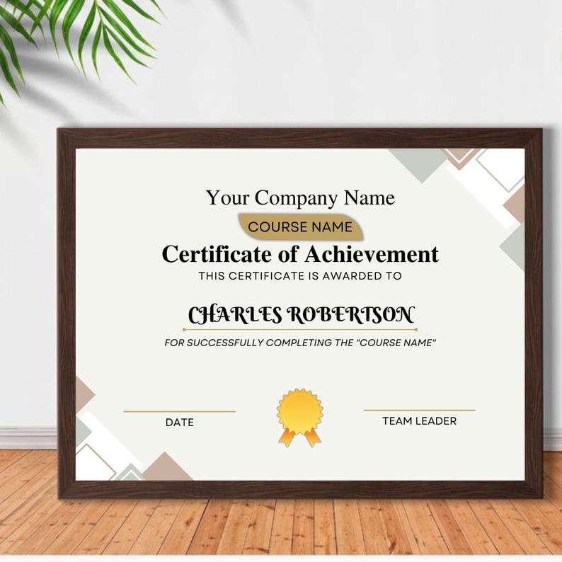 Certificate of Achievement Template, Editable Appreciation Award ...