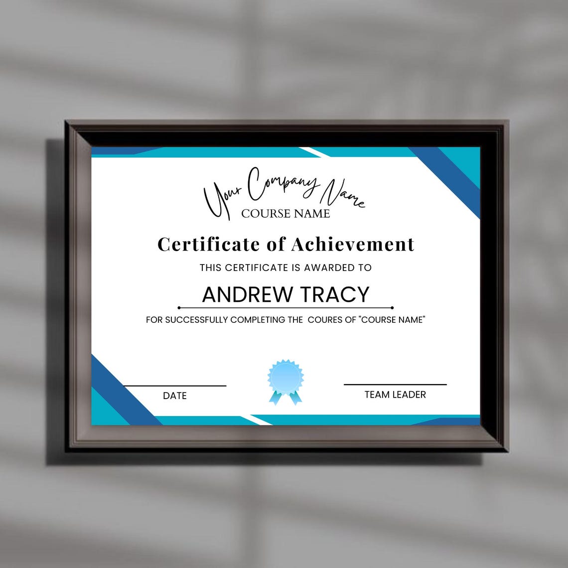 Editable Training Certificate Template: Achievement Award (digital ...