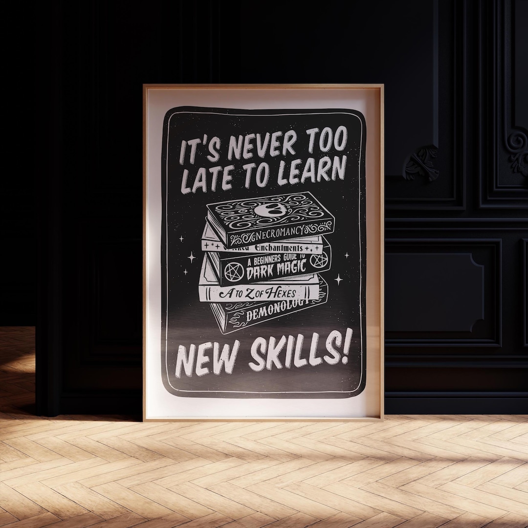 Funny Anti-motivational Poster | New Skills Dark Arts Print | Printable ...