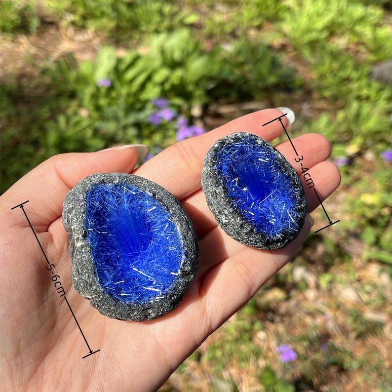 Spécimen de tourmaline noire géode bleue, cristal de guérison Reiki ...