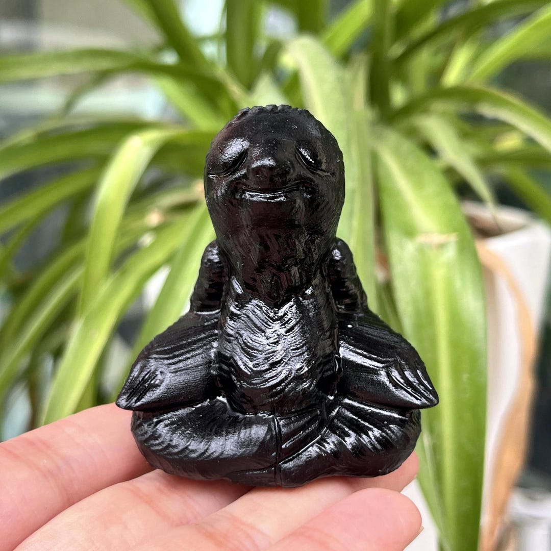 Obsidian Yoga Sloth: Crystal Reiki Healing, Home Decor - Etsy