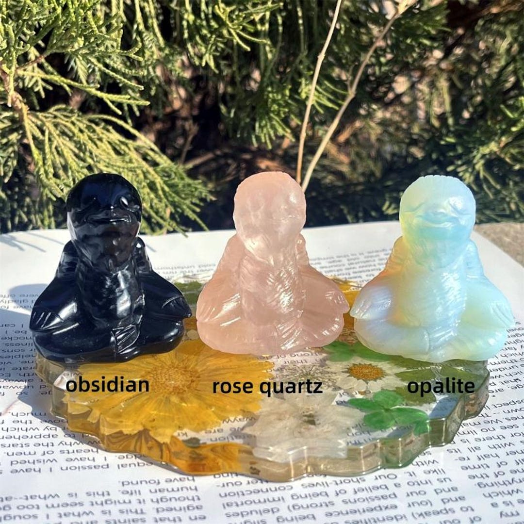 2‘’ Natural Obsidian/rose Quartz/opalite Yoga Sloth,crystal Sloth ...