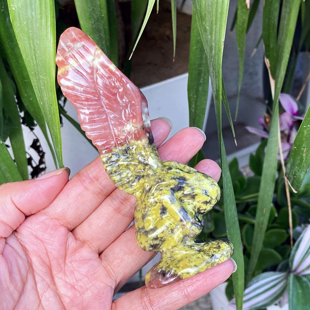 Hand-carved Unakite Weeping Angel Statue, Reiki Healing Crystal - Etsy