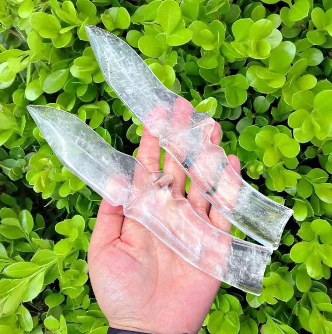 Hand Carved Clear Quartz Crystal Knife: Reiki Healing Decor (8.2'') - Etsy