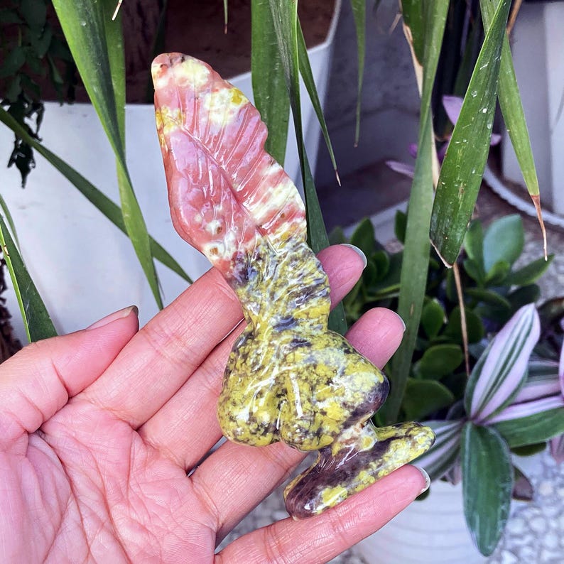 Hand-carved Unakite Weeping Angel Statue, Reiki Healing Crystal - Etsy