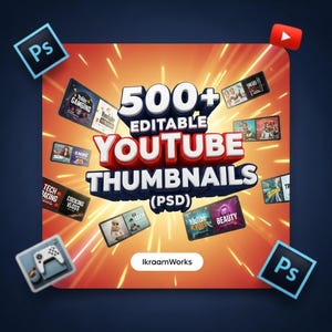500+ Youtube Thumbnail Pack PSD | Editable Photoshop Templates for ...