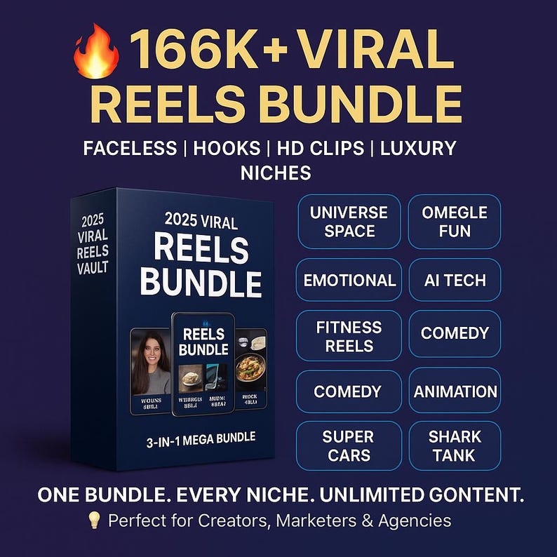 166,000+ 3 in 1 Faceless Video Mega Reels Bundle – Trending Social Media Viral Reels | Instagram ...