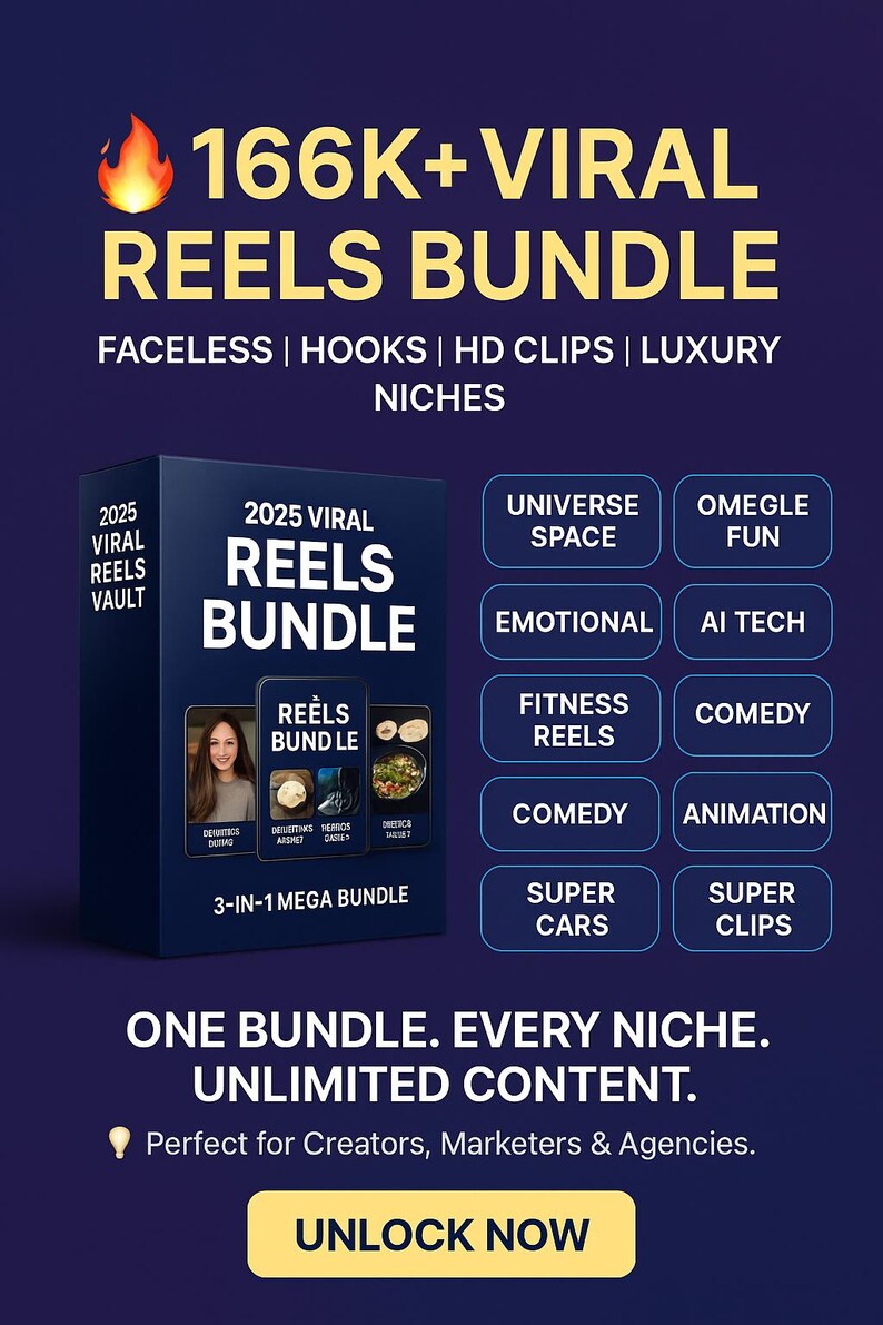 166,000+ 3 in 1 Faceless Video Mega Reels Bundle – Trending Social Media Viral Reels | Instagram ...