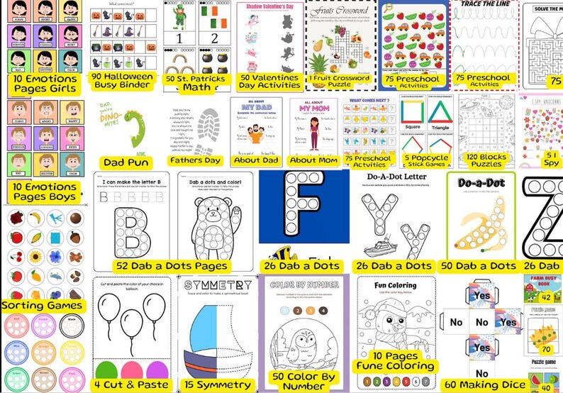 Kids Learning Activity Bundle: Homeschool Classroom Printables ...